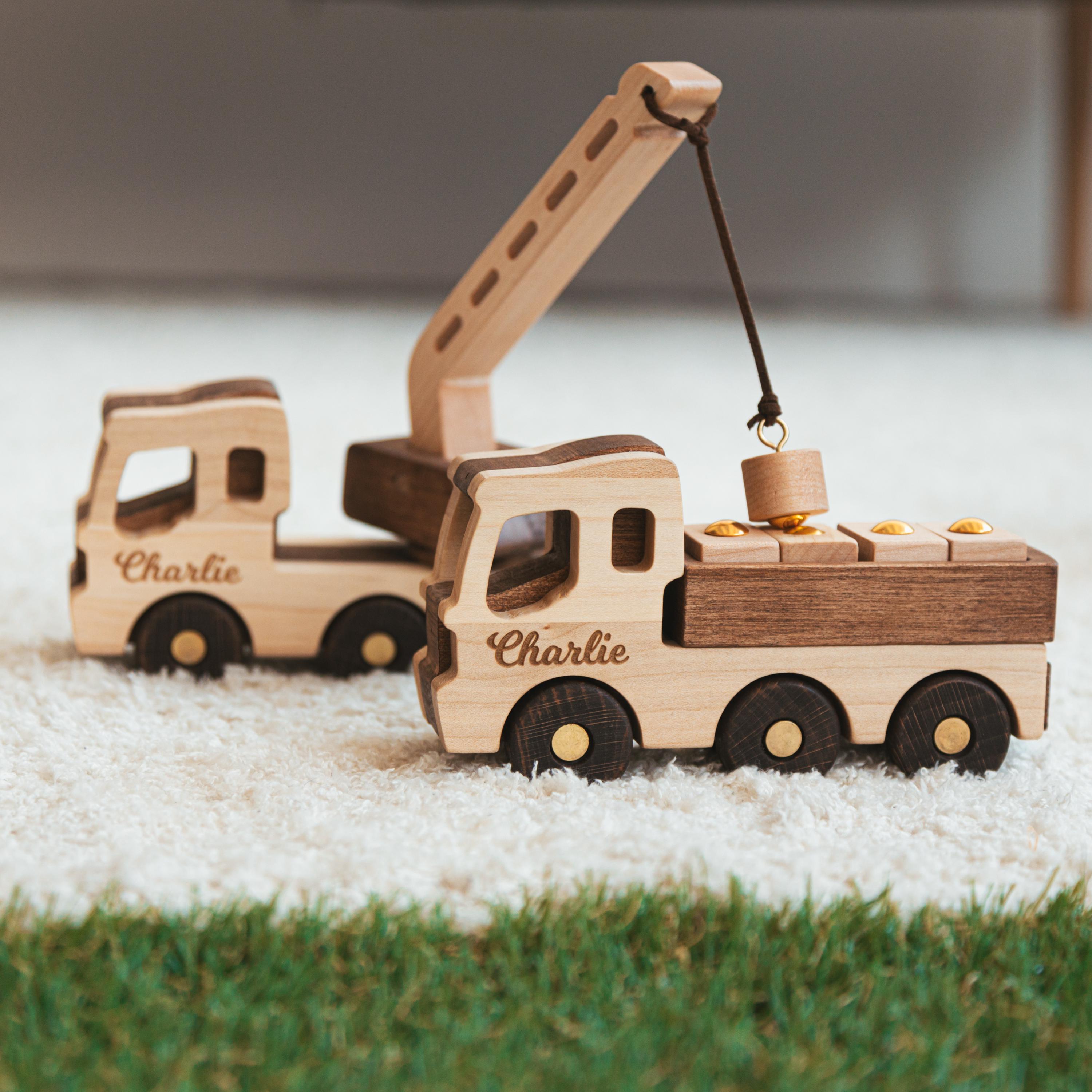 Personalized Wooden Loader Truck Toy Construction Toy Vehicles 1st ...