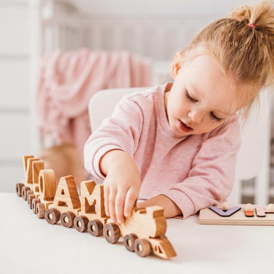 Personalized Wooden Birthday Train Set Train Wooden Letters Play and ...