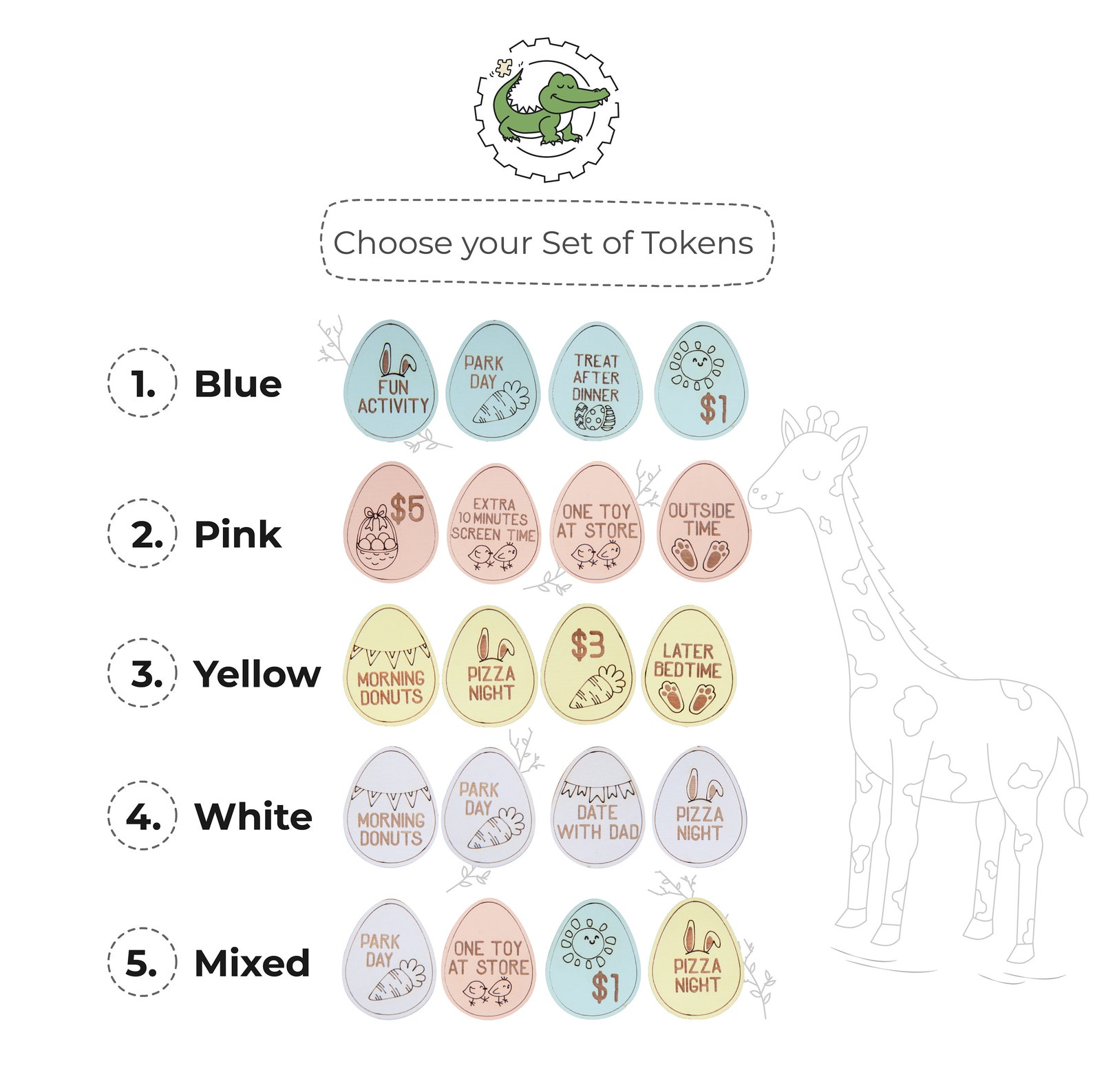 Mixed Egg Tokens Set Toddler Easter Hunting Outdoor Activity for Kids ...