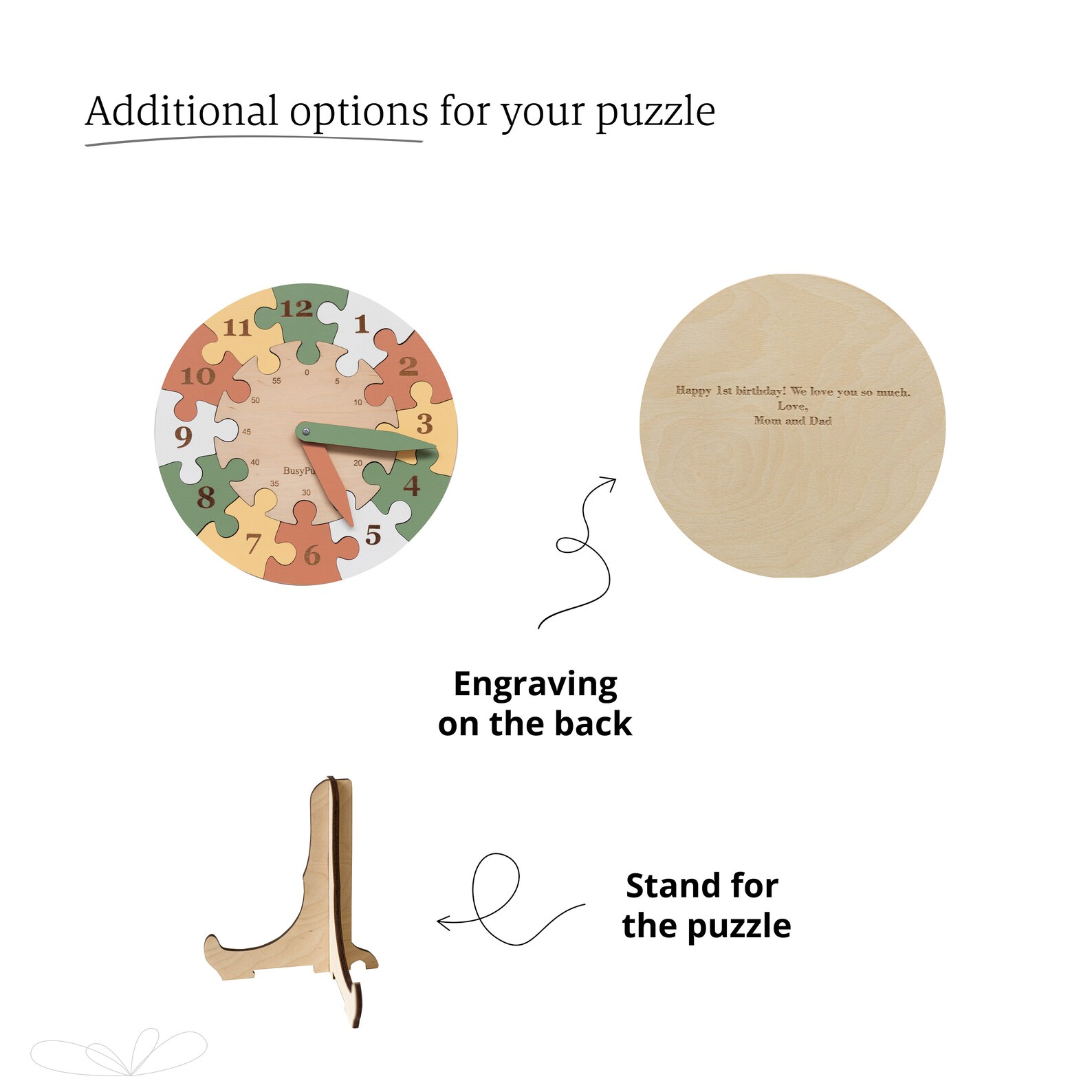 Wooden Clock Puzzle Educational Toy for Kids Baby Nursery - Etsy