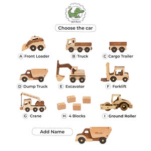 Wooden Toy Excavator. Collect Construction Cars. Personalized Birthday ...