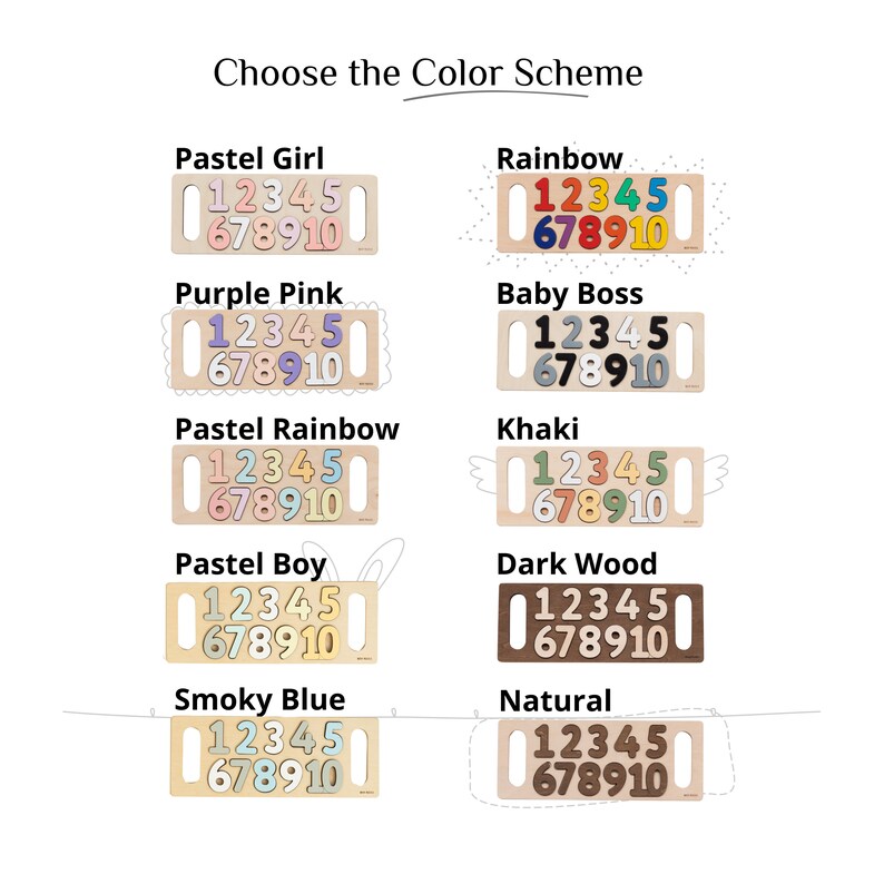 Pastel Rainbow Numbers Puzzle Christmas Gift for Girl | Etsy