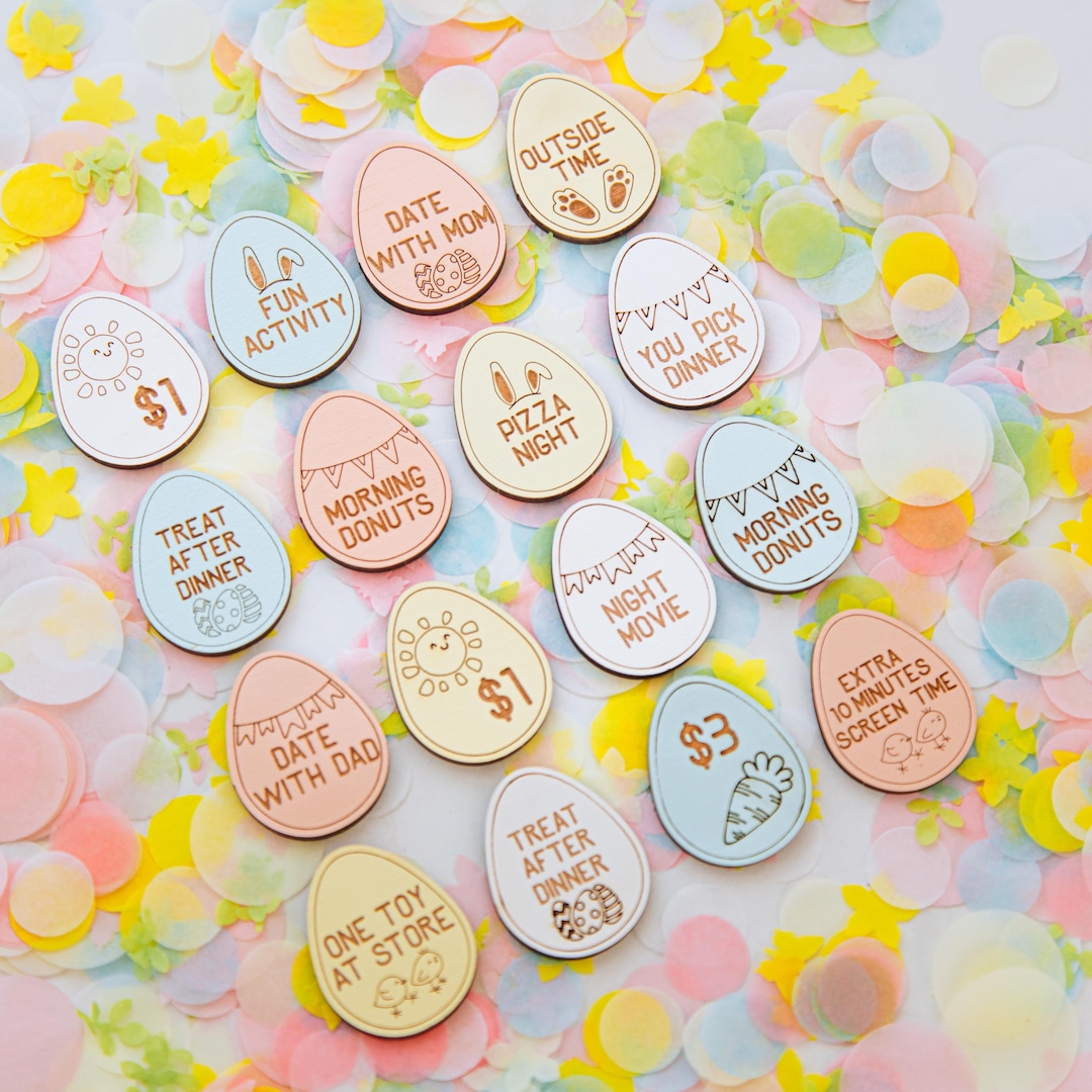Easter Egg Hunt Tokens Set of 16 Easter Reward Tokens Easter Games for ...