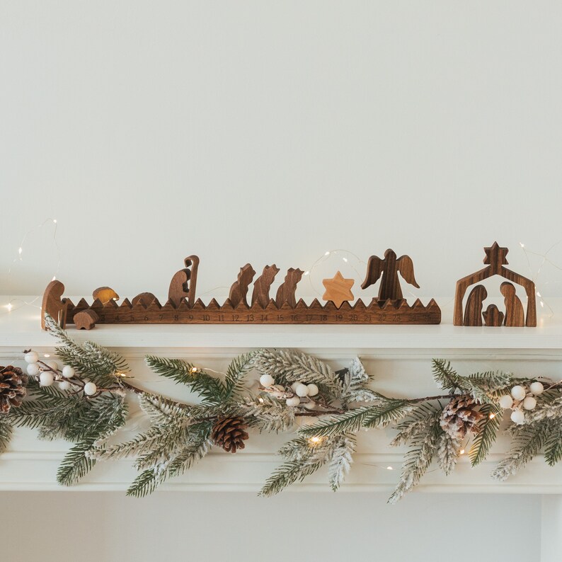Wooden Advent Calendar Christmas Gift Nativity Set | Etsy