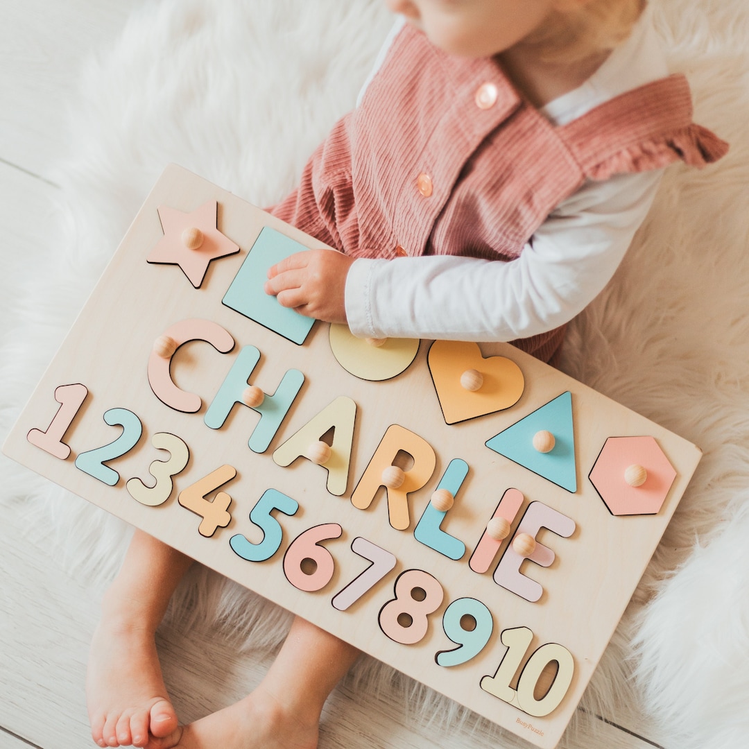 Math Name Puzzle, Numbers and Geometric Shapes, Personalized Puzzle ...