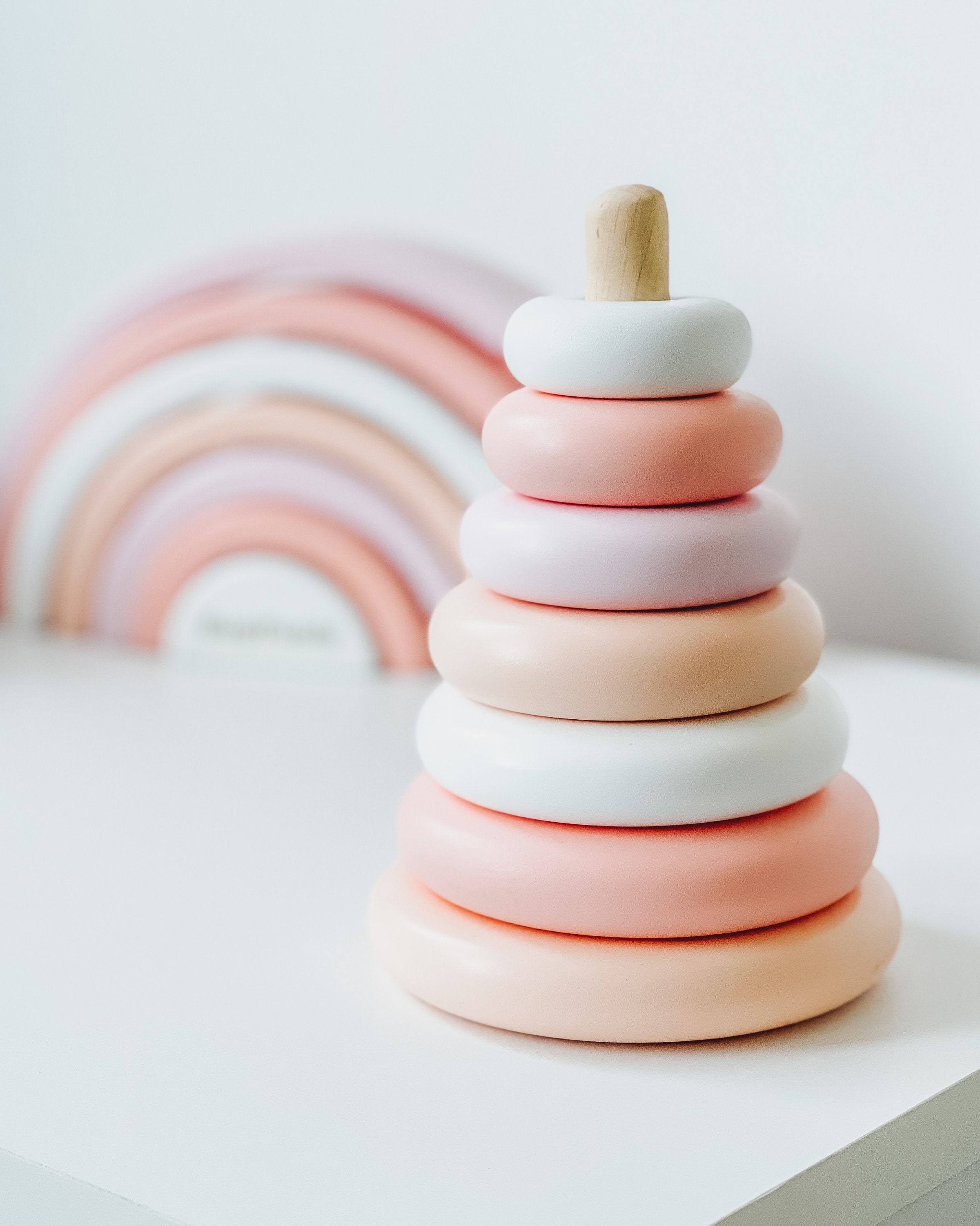 Baby Girl Nursery Decor Pastel Pink Rainbow Wooden Rainbow | Etsy