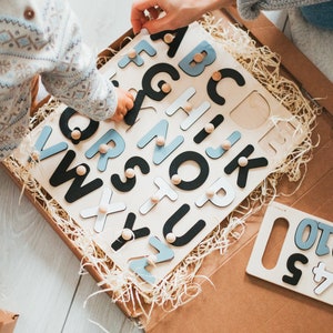 Black and White Alphabet Puzzle | Etsy