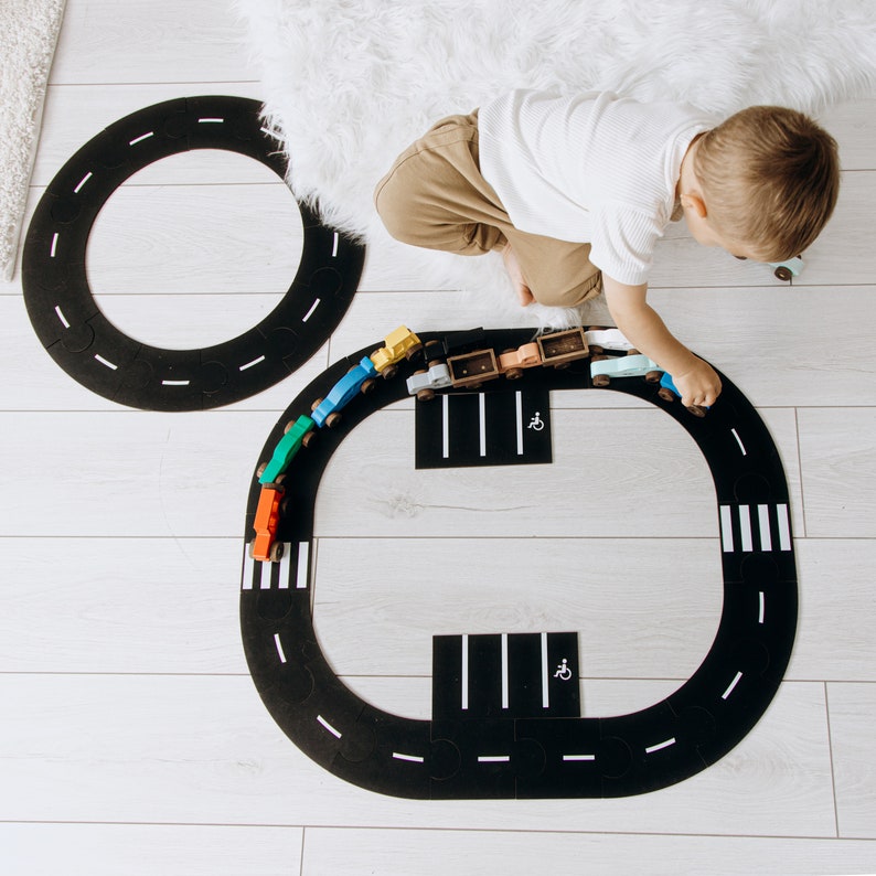 Wooden Road Track for Cars. Toddler Pretend Play Toys. - Etsy