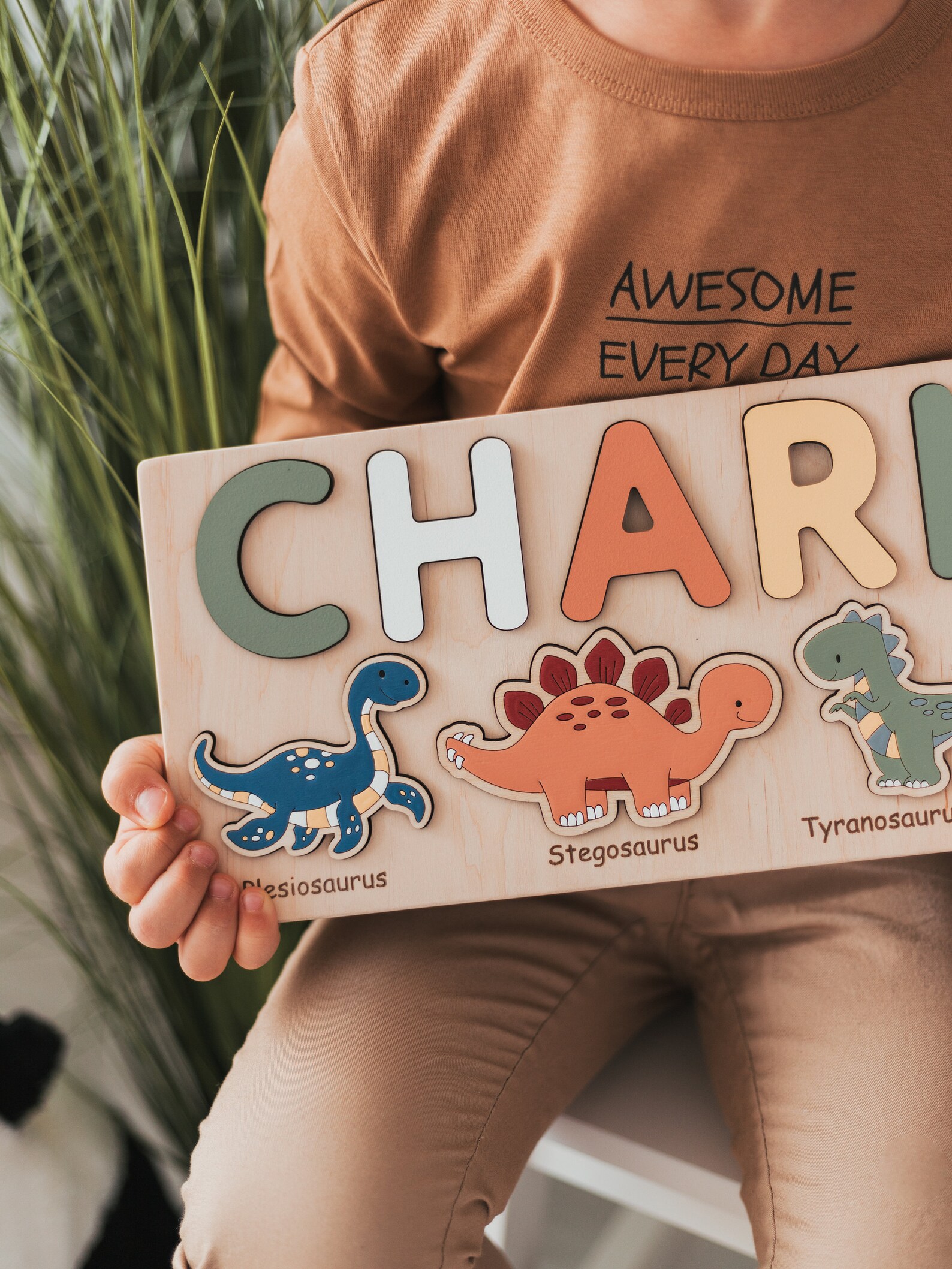 Dinosaur Name Puzzle Dinosaur First Birthday Gift Dinosaur - Etsy