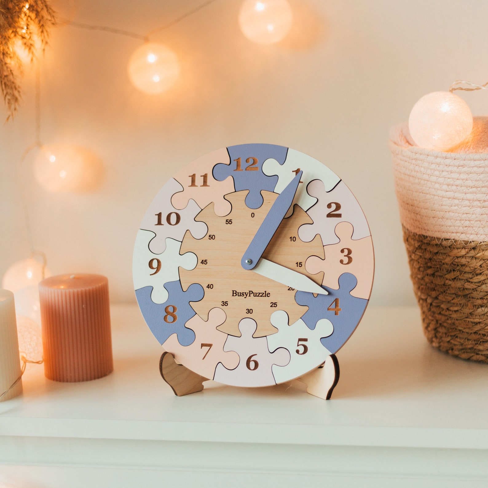 Wooden Clock Puzzle Educational Toy for Kids Baby Nursery - Etsy