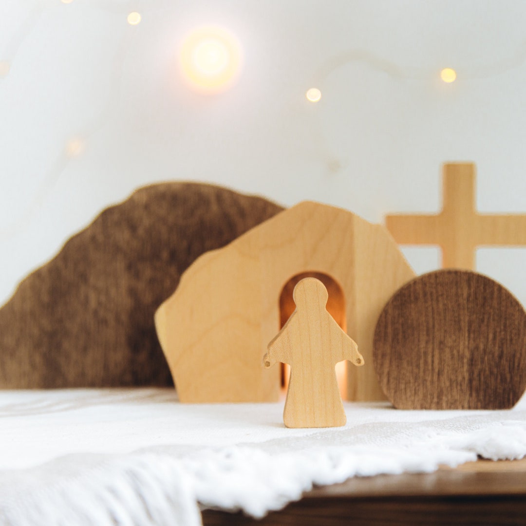 Resurrection Scene Set. Easter Empty Tomb. Jesus is Risen Figurines ...