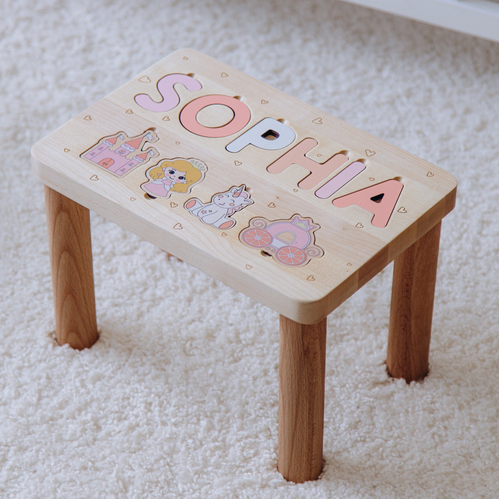Name Puzzle Step Stool Bench Gifts for Toddlers Stools With Name ...