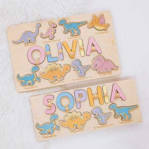 Dinosaur Name Puzzle Dinosaur First Birthday Gift Birthday Decorations ...