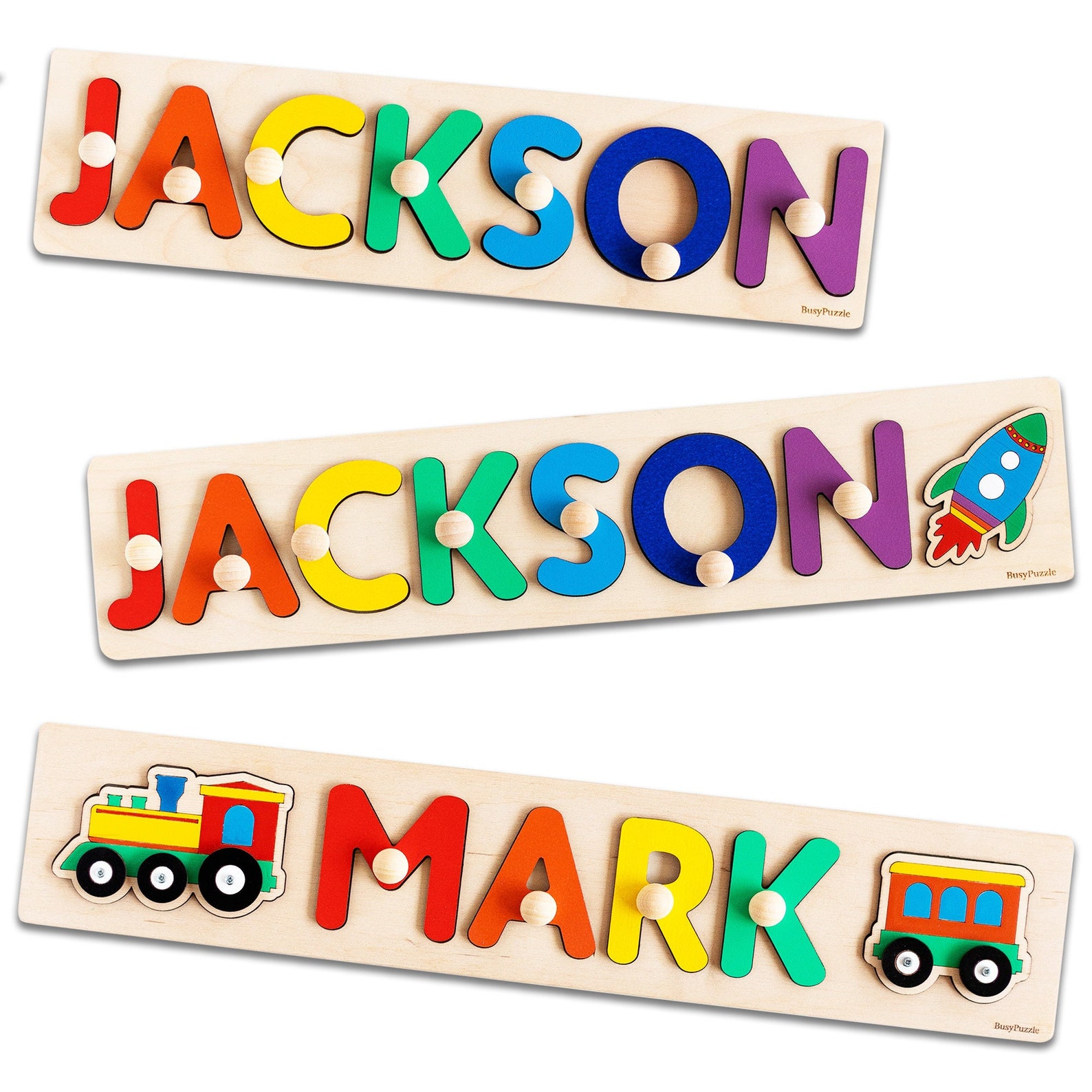 Name Puzzle With Pegs at Extra Charge New Baby Gift Baby | Etsy