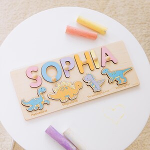 Dinosaur Name Puzzle Dinosaur First Birthday Gift Birthday Decorations ...