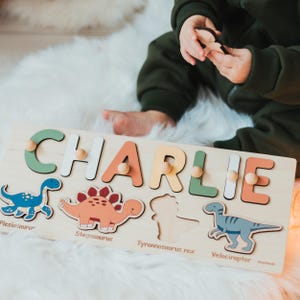 Dinosaur Name Puzzle Dinosaur First Birthday Gift Birthday Decorations ...