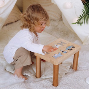Custom Name Puzzle Stool Puzzle Step Stool First Birthday Gift Baby ...