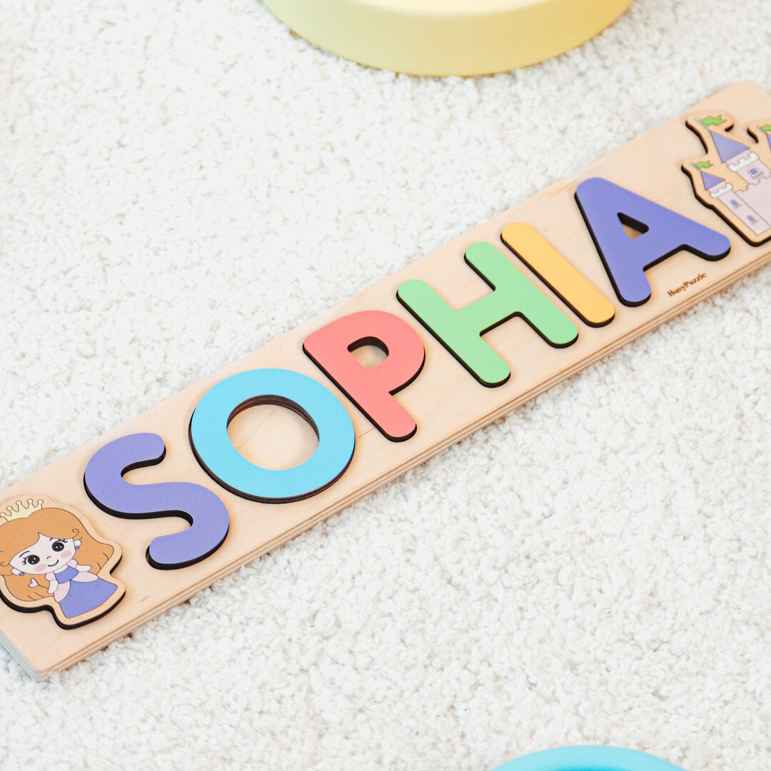 Toddler Wooden Puzzle Toy Wooden Name Puzzle For Children | Custom Name ...