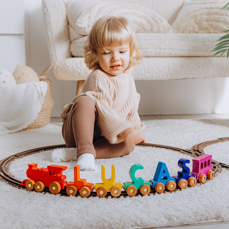 Personalized Train With Name Color Letter Train 1st Birthday Boy Gift ...