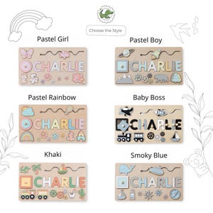 Wooden Busy Board | Personalized Name Puzzle | Baby Girl Gift | Nursery ...