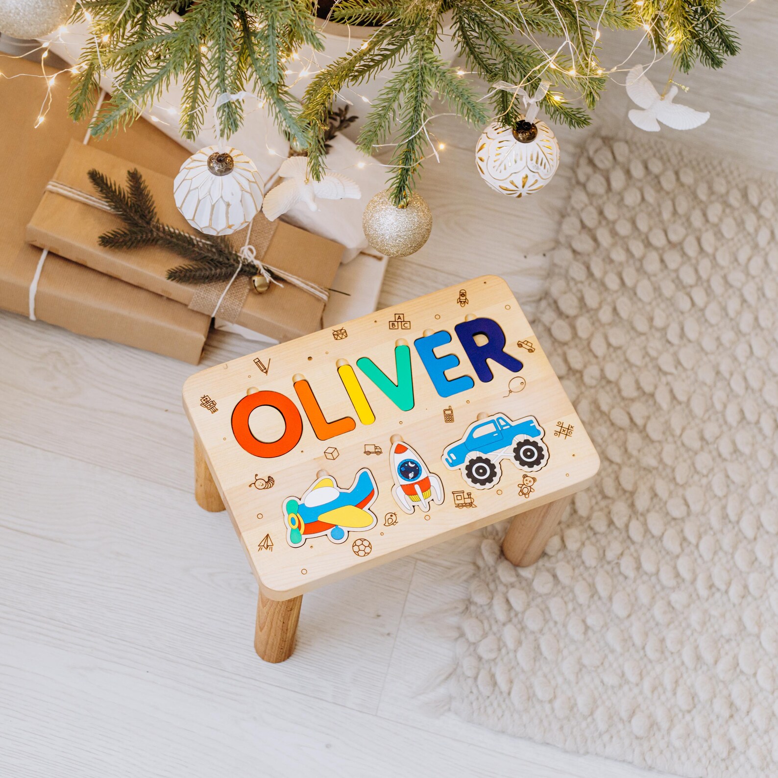 Name Puzzle Step Stool Bench Gifts for Toddlers Stools With Name ...