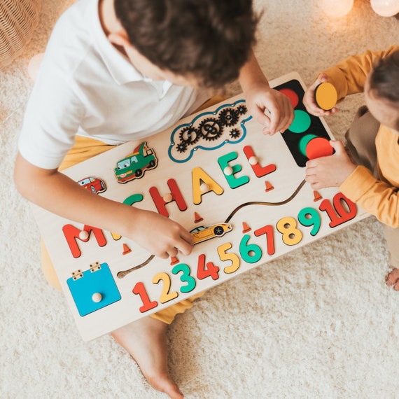 Games & Puzzles Puzzles Baby Name Board 1st Birthday gift Baby Name ...