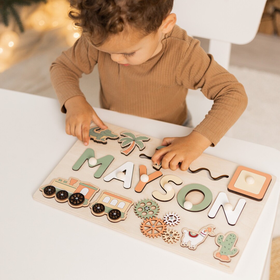 Busy Board 1 Year Old, Personalized Puzzle Board, Custom Name Puzzle ...