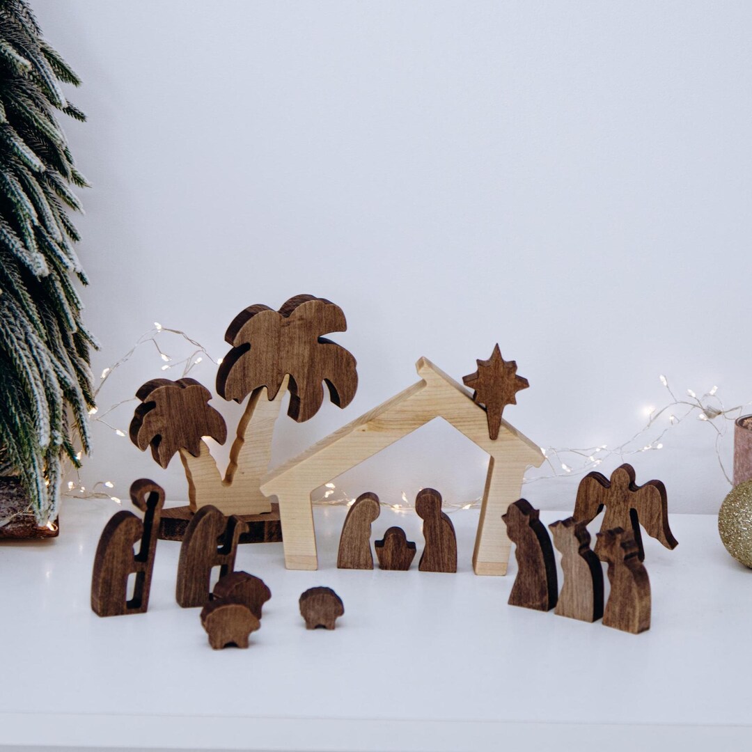 Pre-christmas Sale! Christmas Nativity Scene Handmade Waldorf Wooden ...