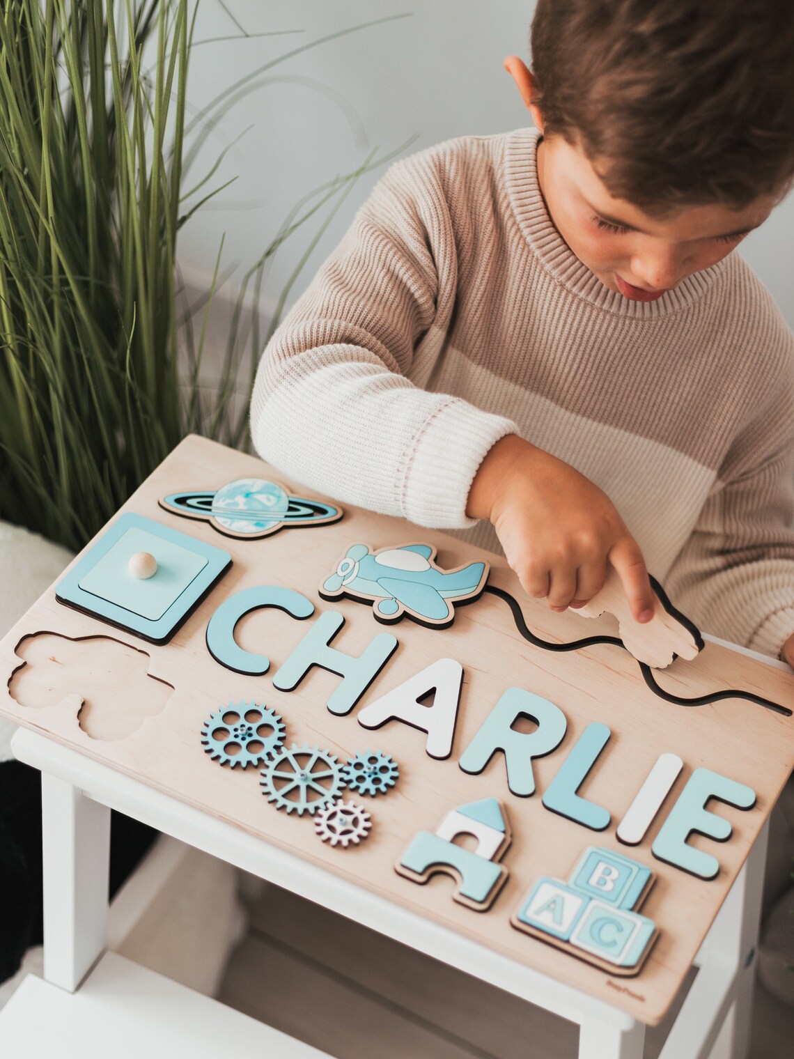 Wooden Toy Baby Girl Gift Personalized Name Puzzle 1st | Etsy