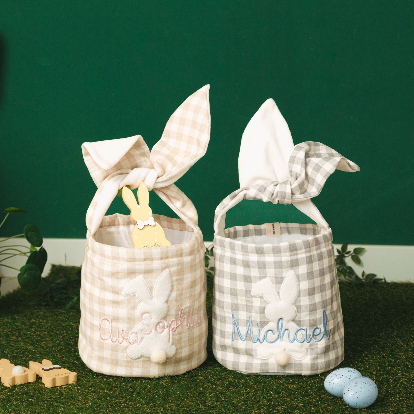 Personalized Embroidered Easter Baskets for Kids - Etsy