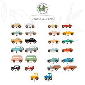 Collect Wooden Cars With Names, Sensory Toys for Toddlers, Baby ...
