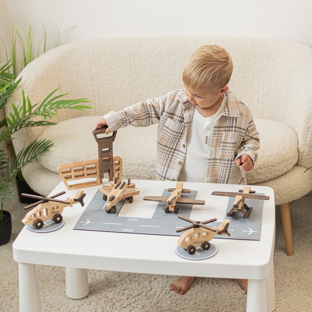 Wooden Toys. Planes & Helicopters With Name. Kids Pretend Play. Sensory ...