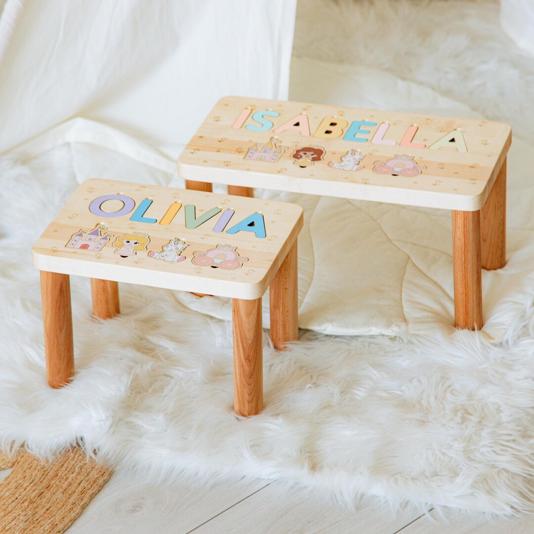 Toddler Step Stool With Name First Birthday Gift Montessori Helper ...