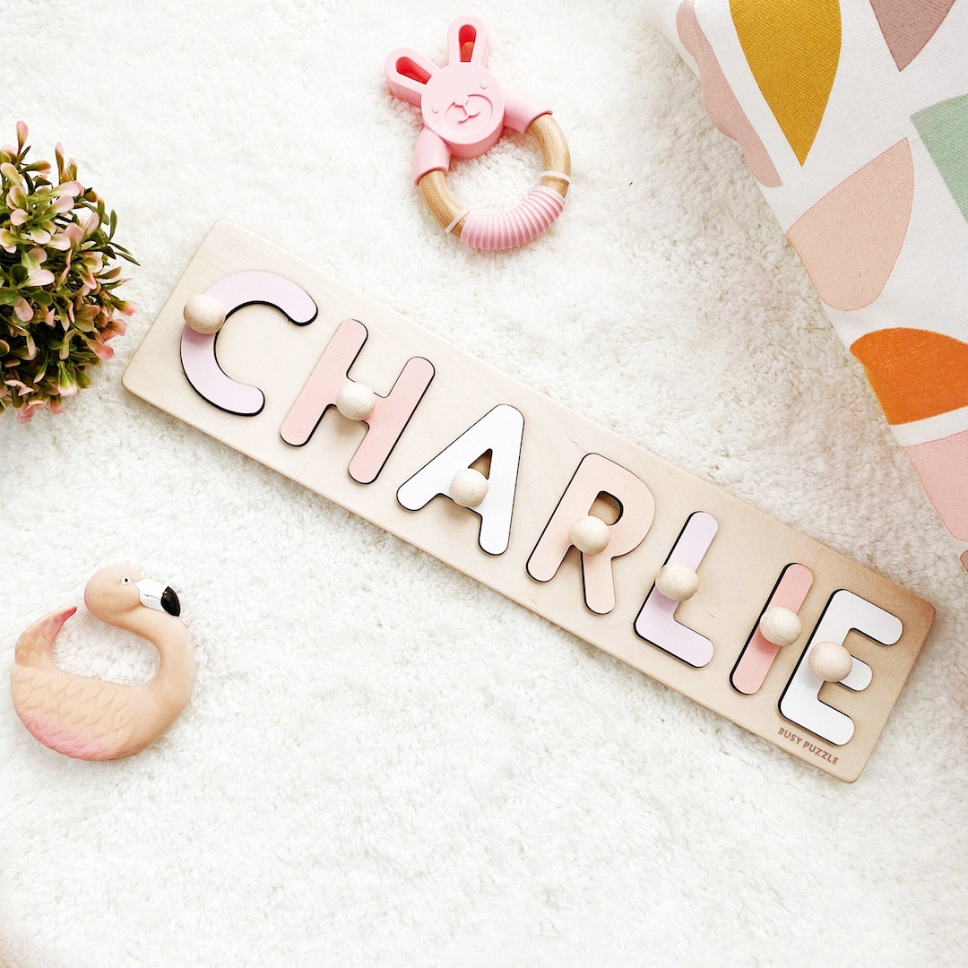 Personalized Name Puzzle With Pegs | New Easter Gifts for Kids Wooden ...