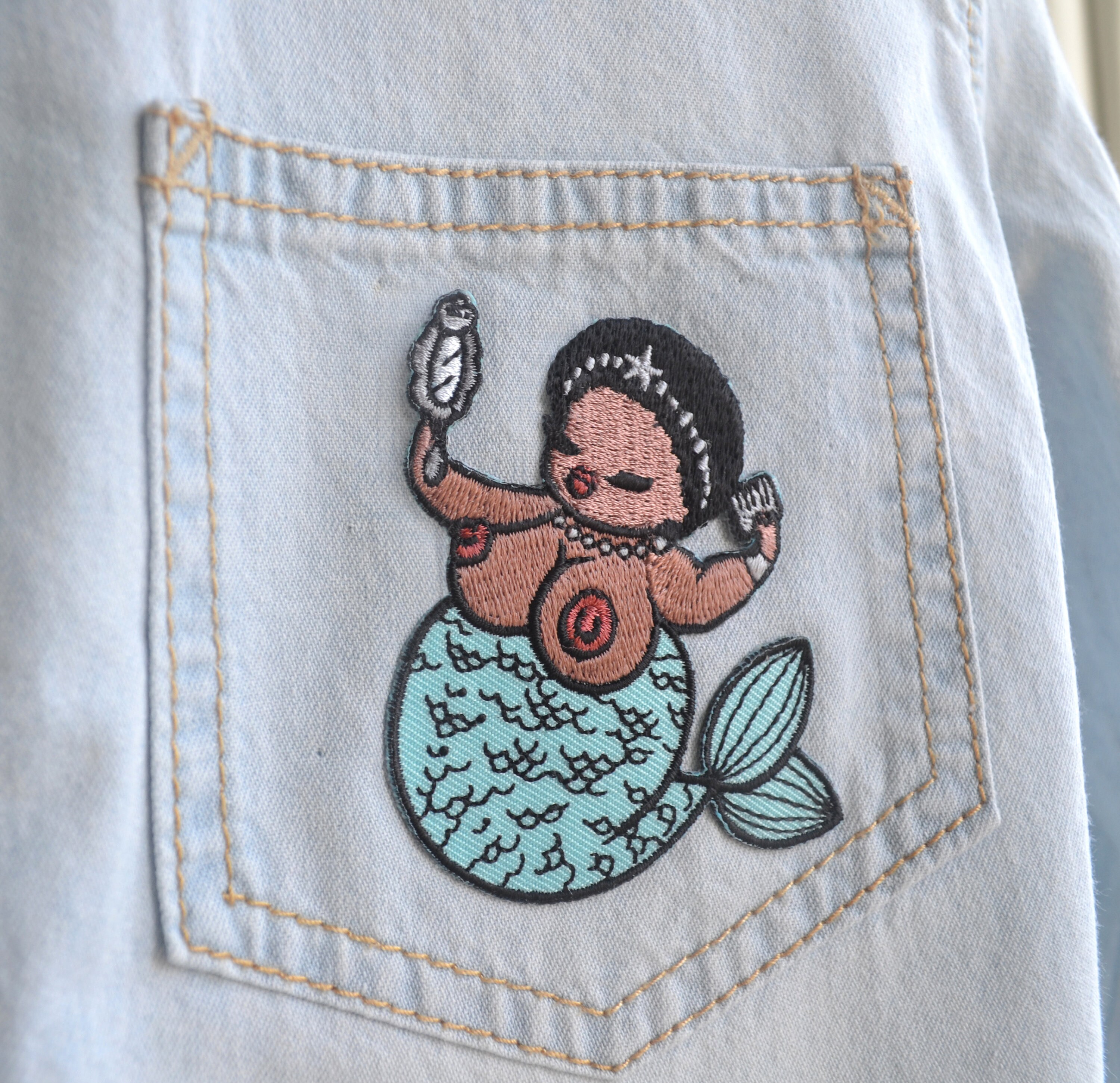 Iemanjá Mermaid Iron on Patch: Body Positive Art - Etsy