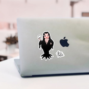 Morticia Sticker: Gothic Halloween Pin Up, Body Positive Art - Etsy