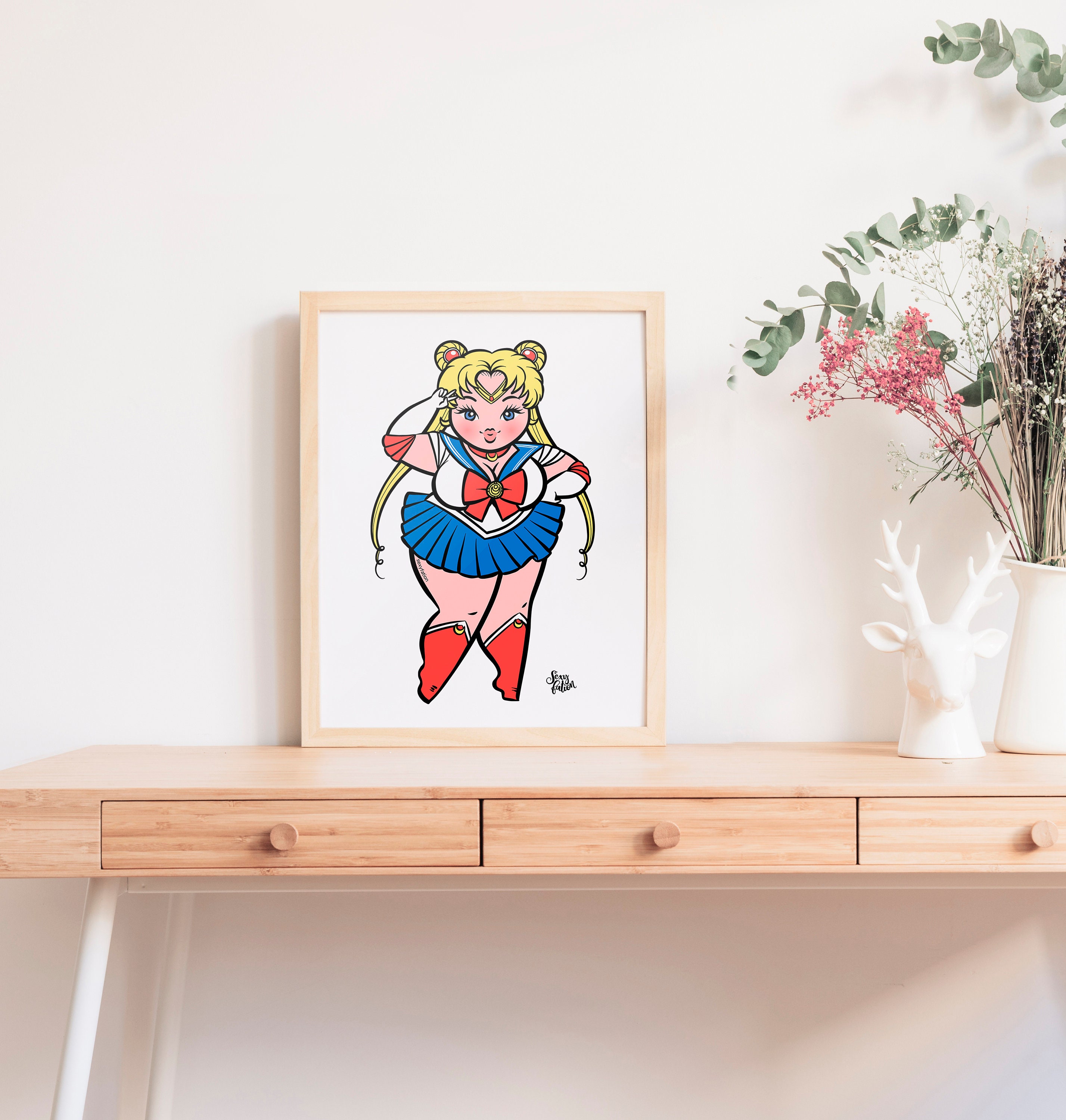 SAILOR MOON Art Print Fat Sailor Moon Body Positive Art - Etsy Canada