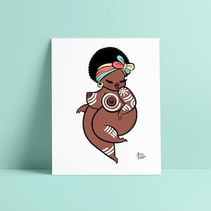 Dandara Art Print 8 X 10 Sexyfation Body Positive Art Nude Art Curvy Girl Art Pin up Print Black ...