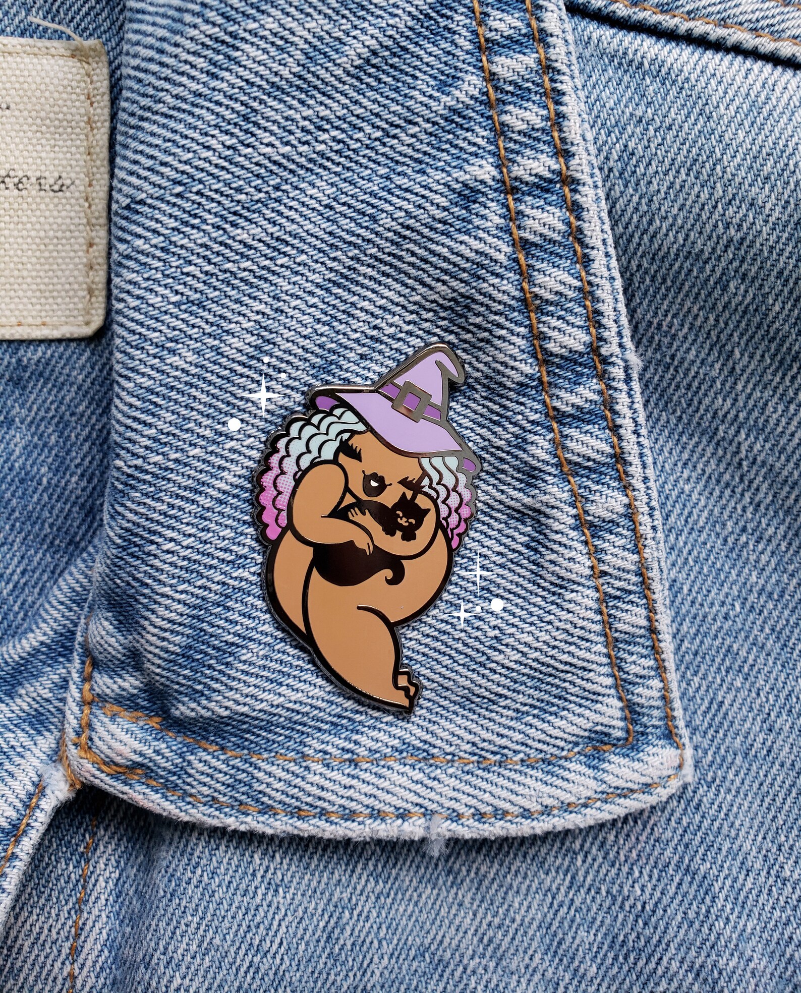SEXYFATION ENAMEL PIN Witch Enamel Pin Black Cat Pin Fat - Etsy