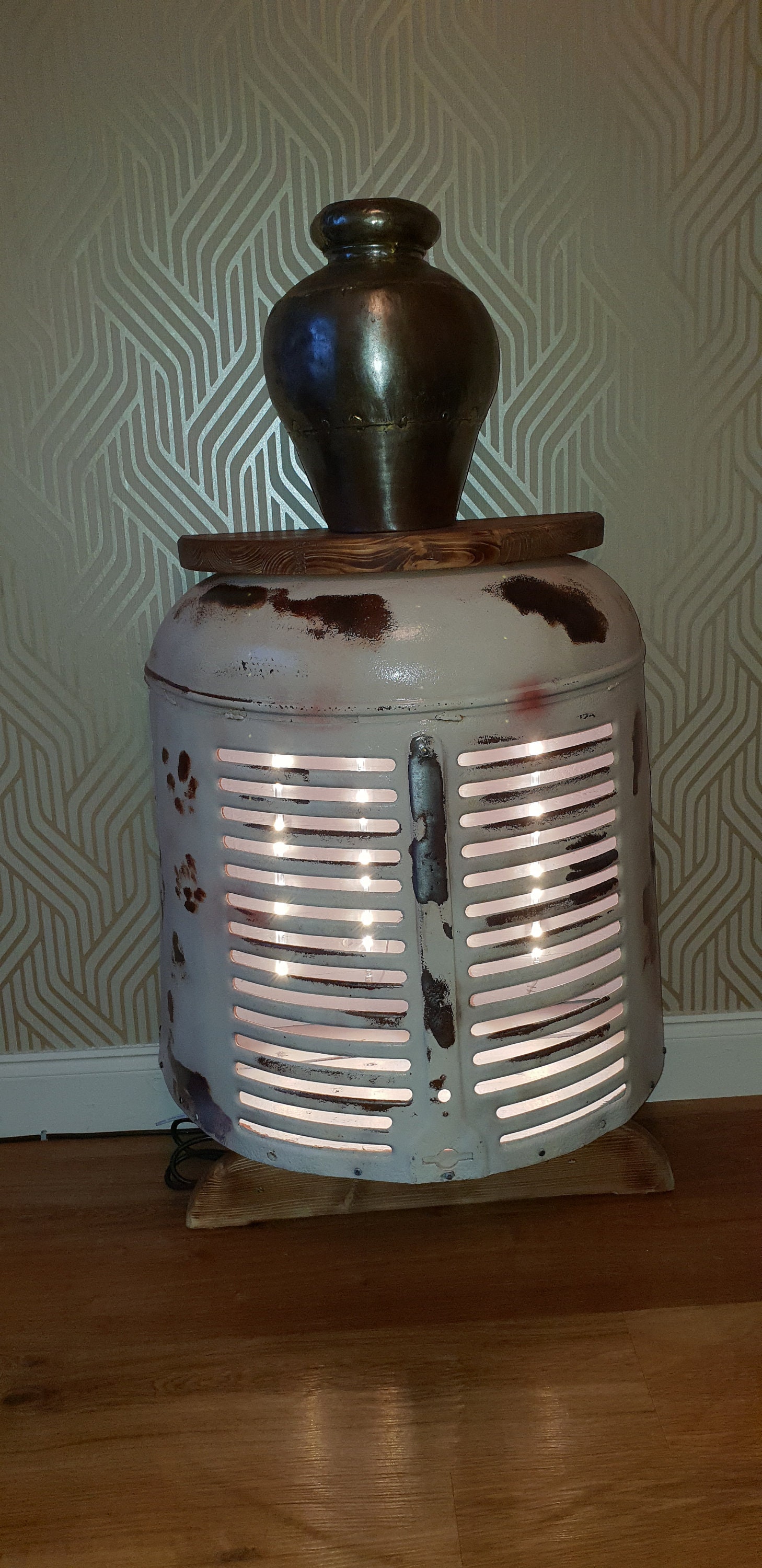 Upcyled Vintage Tractor Bonnet Table With Led Lighting Inside - Etsy