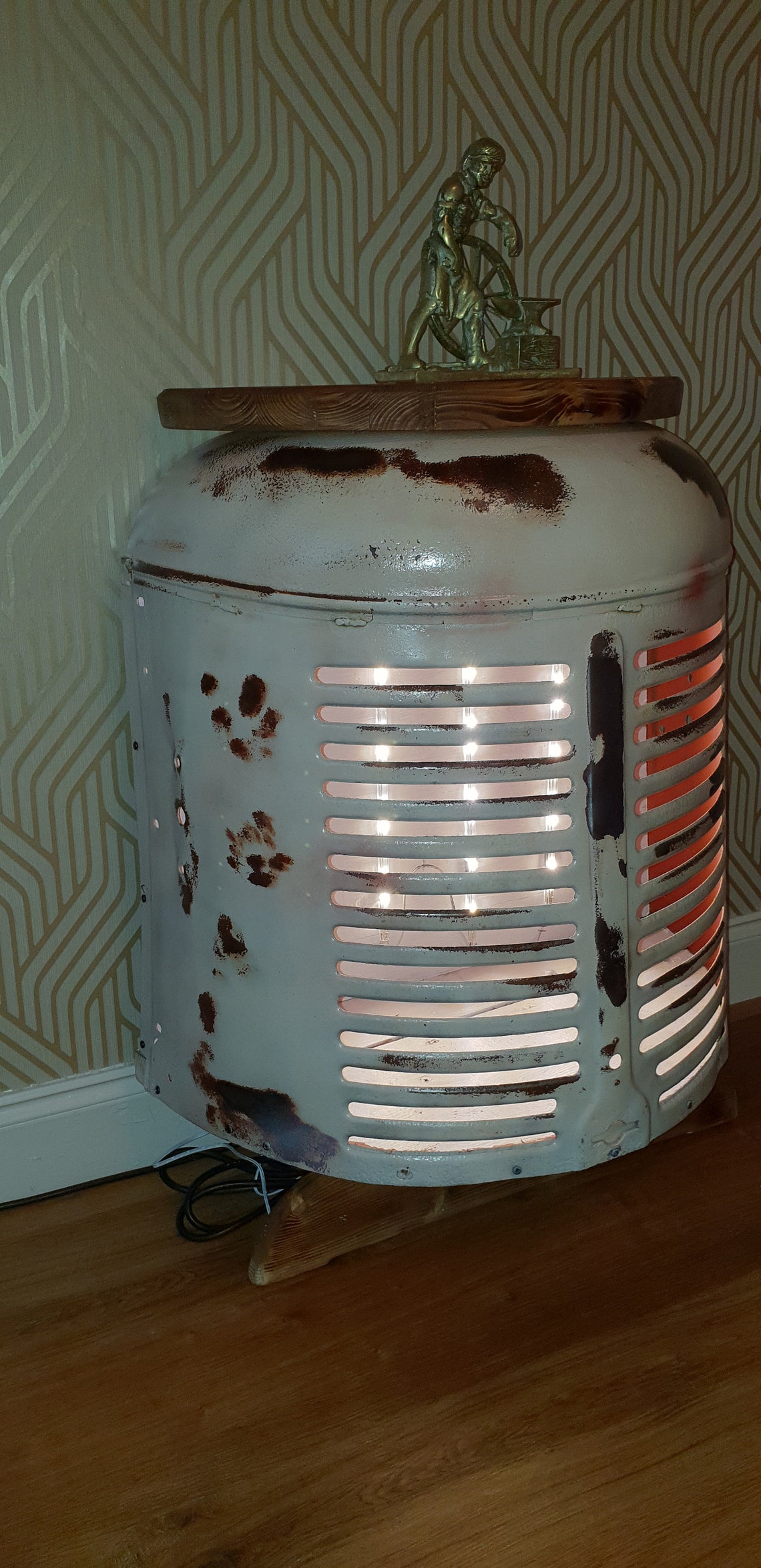 Upcyled Vintage Tractor Bonnet Table With Led Lighting Inside - Etsy
