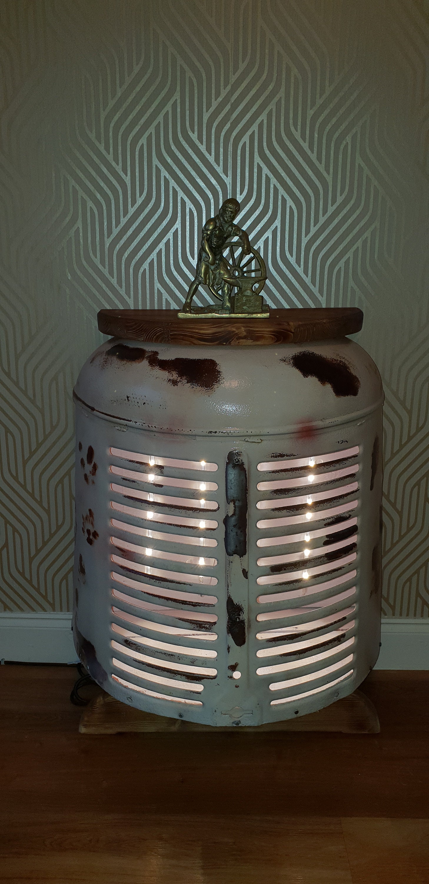 Upcyled Vintage Tractor Bonnet Table With Led Lighting Inside - Etsy