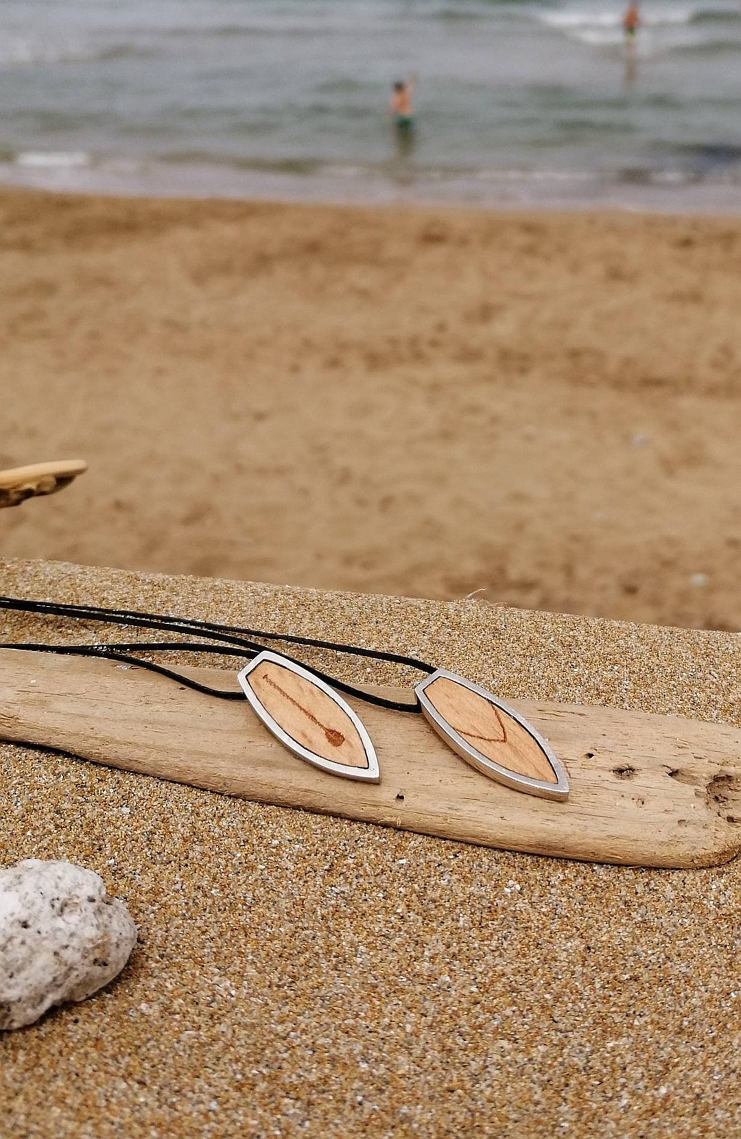 Surfboard Pendant - Sterling Silver - Surf Board Filled With Βirch Wood ...