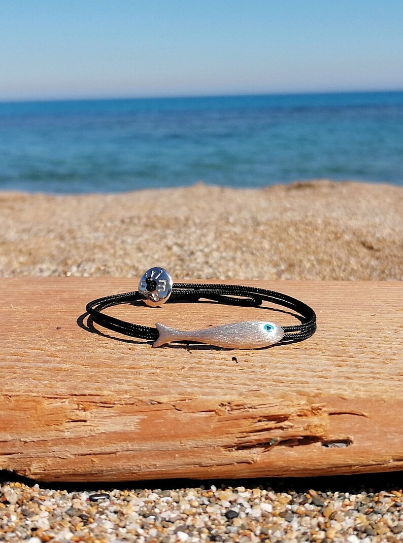 Fish Bracelet Silver 925 for Sea Lovers/pick Your Colour/pink-black ...