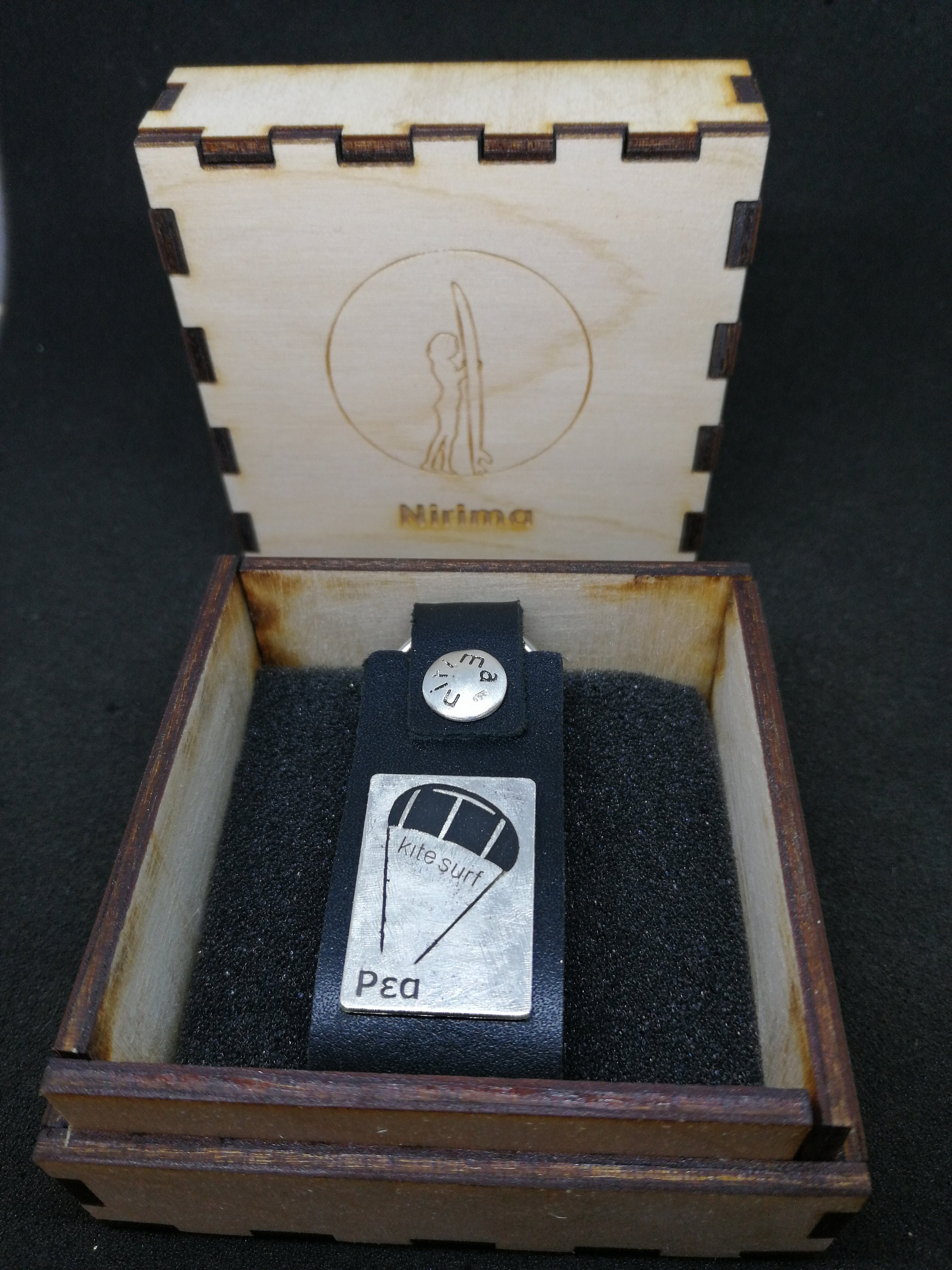 Kite Surf Keychains / Personalized / Sterling Silver / Original Lether ...