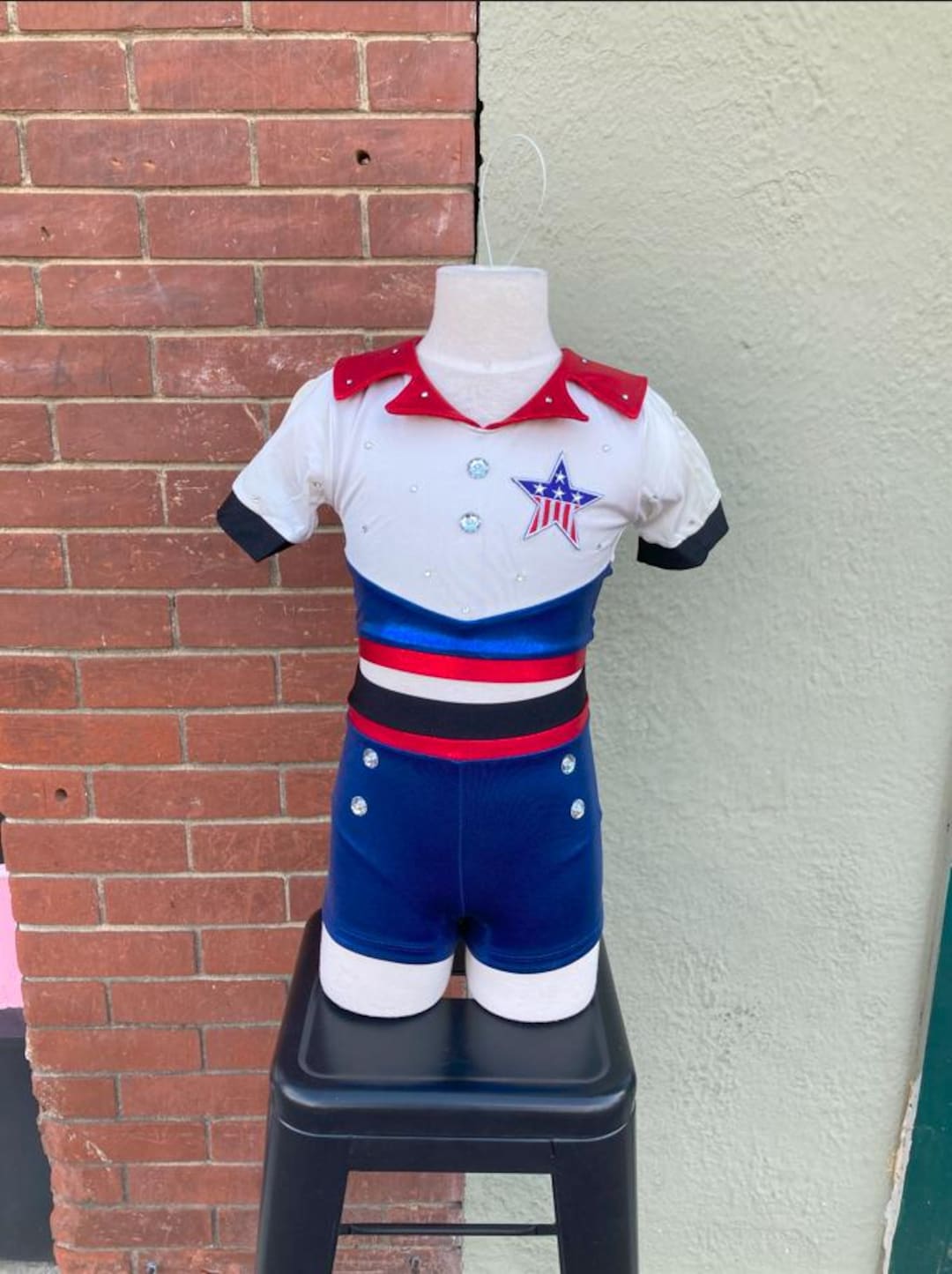 Girls L Patriotic Pilot Sparkly Dance Solo Costume - Etsy
