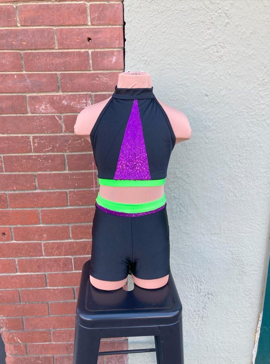 Girls Green and Purple Two Piece Dancewear Set - Etsy