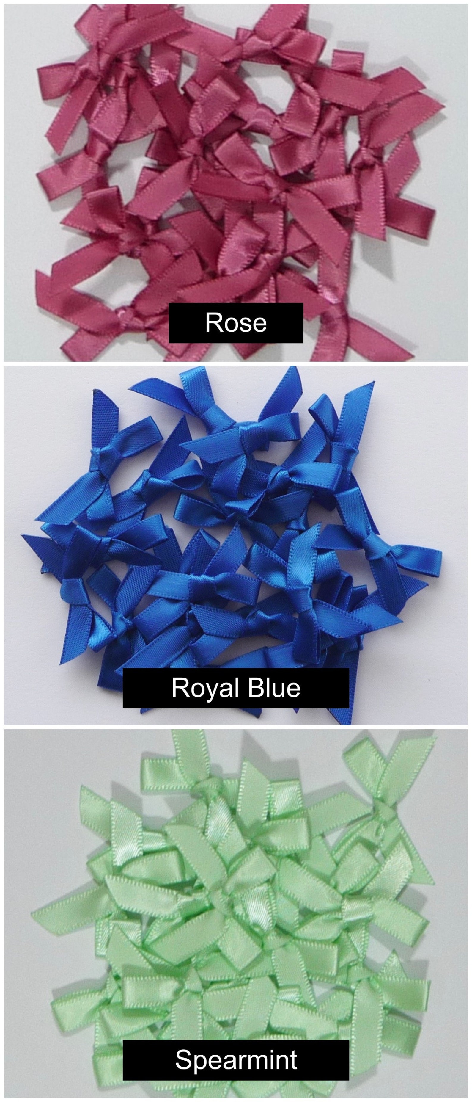 Pack of 20 Satin Ribbon Mini Bows 7mm 23 Colours for - Etsy UK