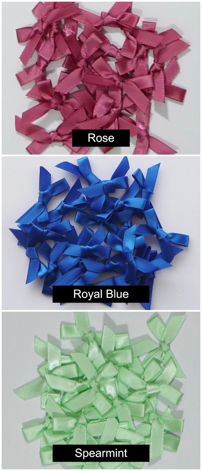 Pack of 20 Satin Ribbon Mini Bows 7mm 23 Colours for - Etsy UK