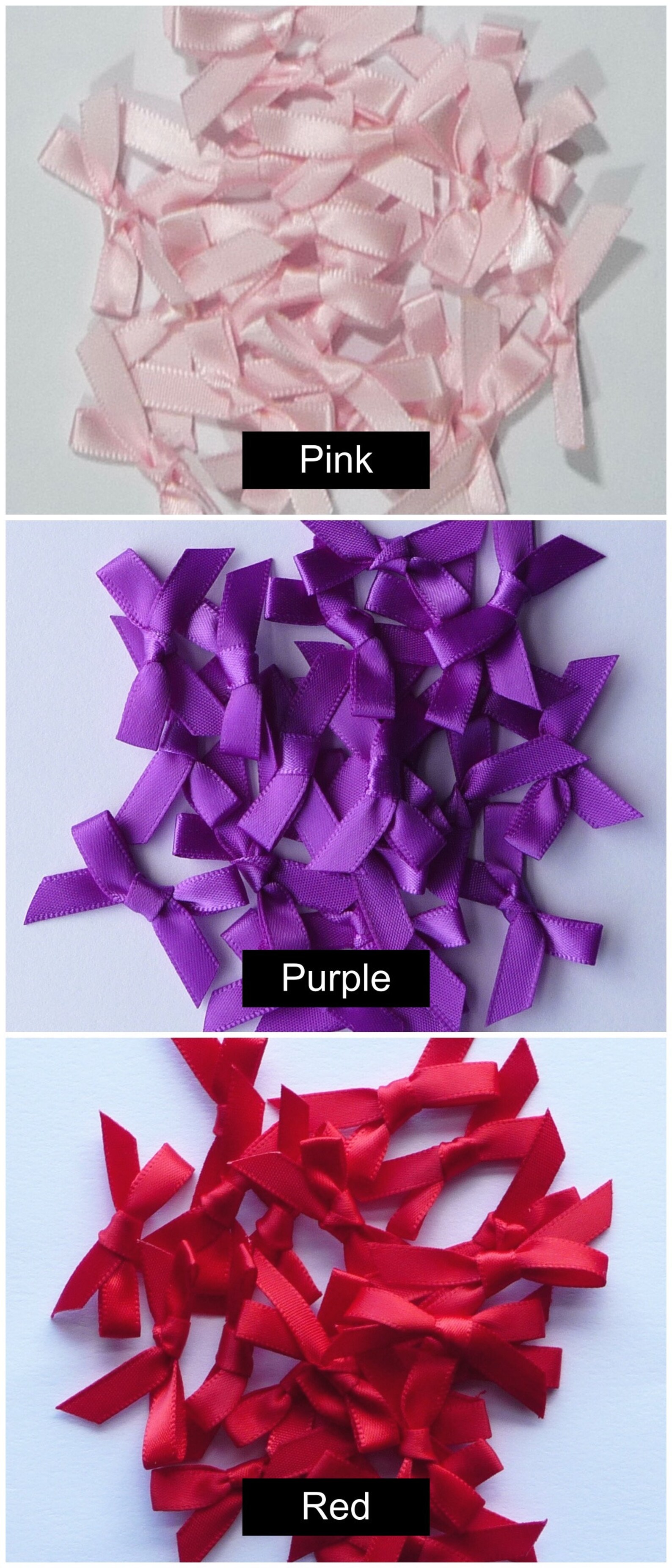 Pack of 20 Satin Ribbon Mini Bows 7mm 23 Colours for - Etsy UK